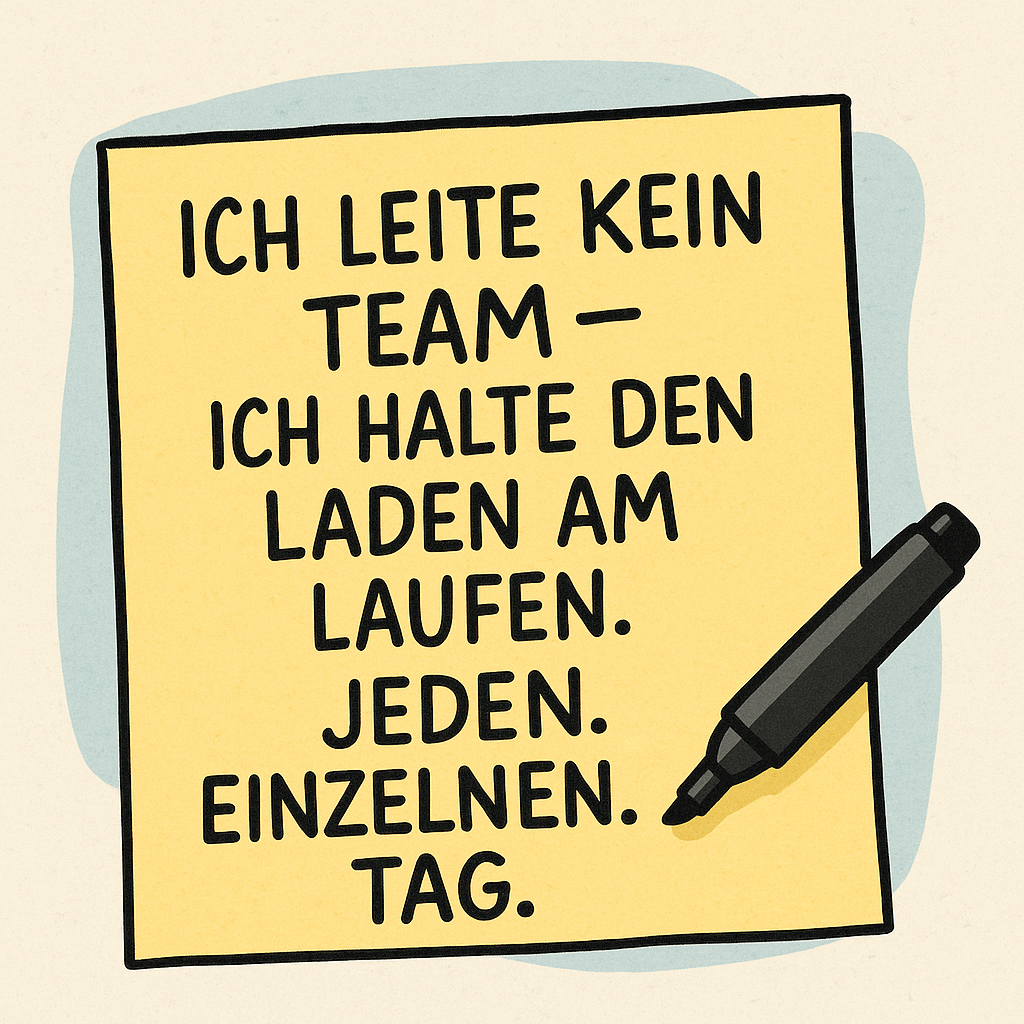 💪 Ich leite kein Team – ich halte den Laden am Laufen. Jeden. Einzelnen ...